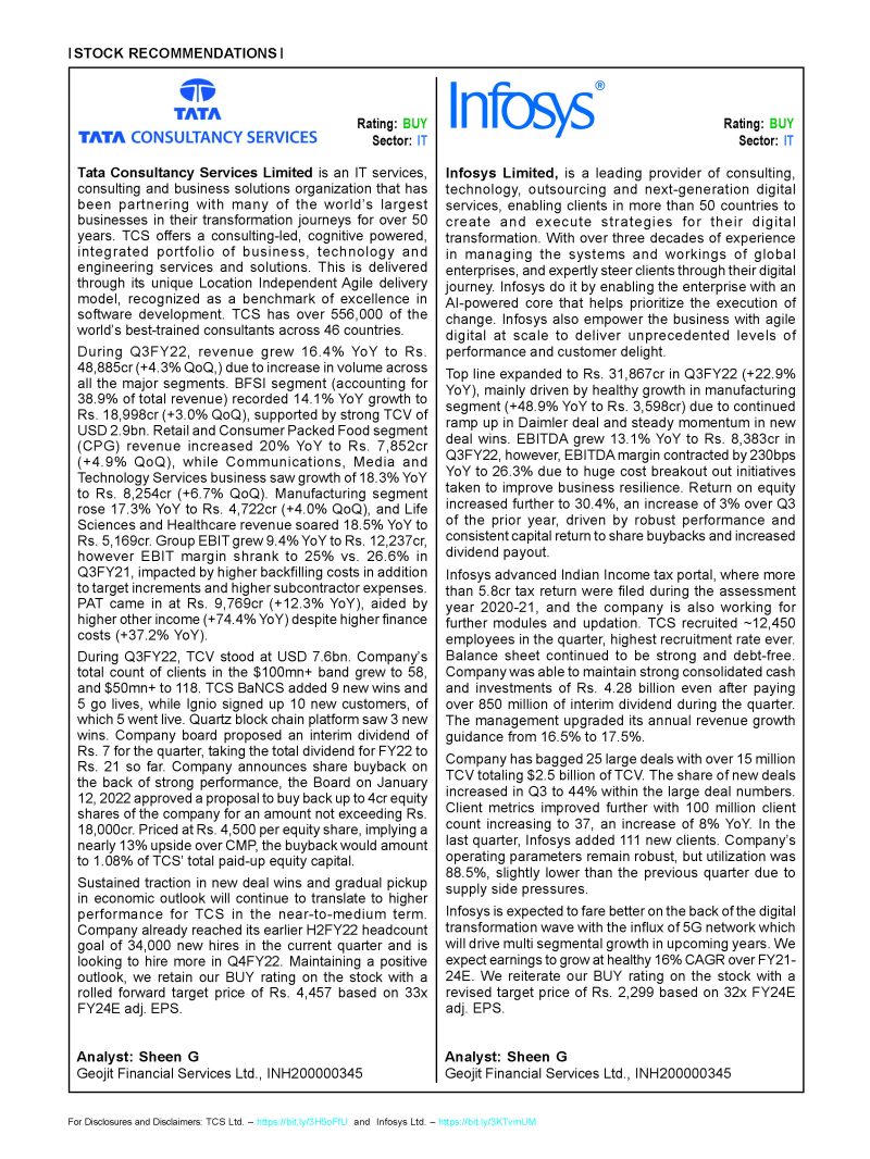 Geojit’s stock recommendations – Geojit Insights