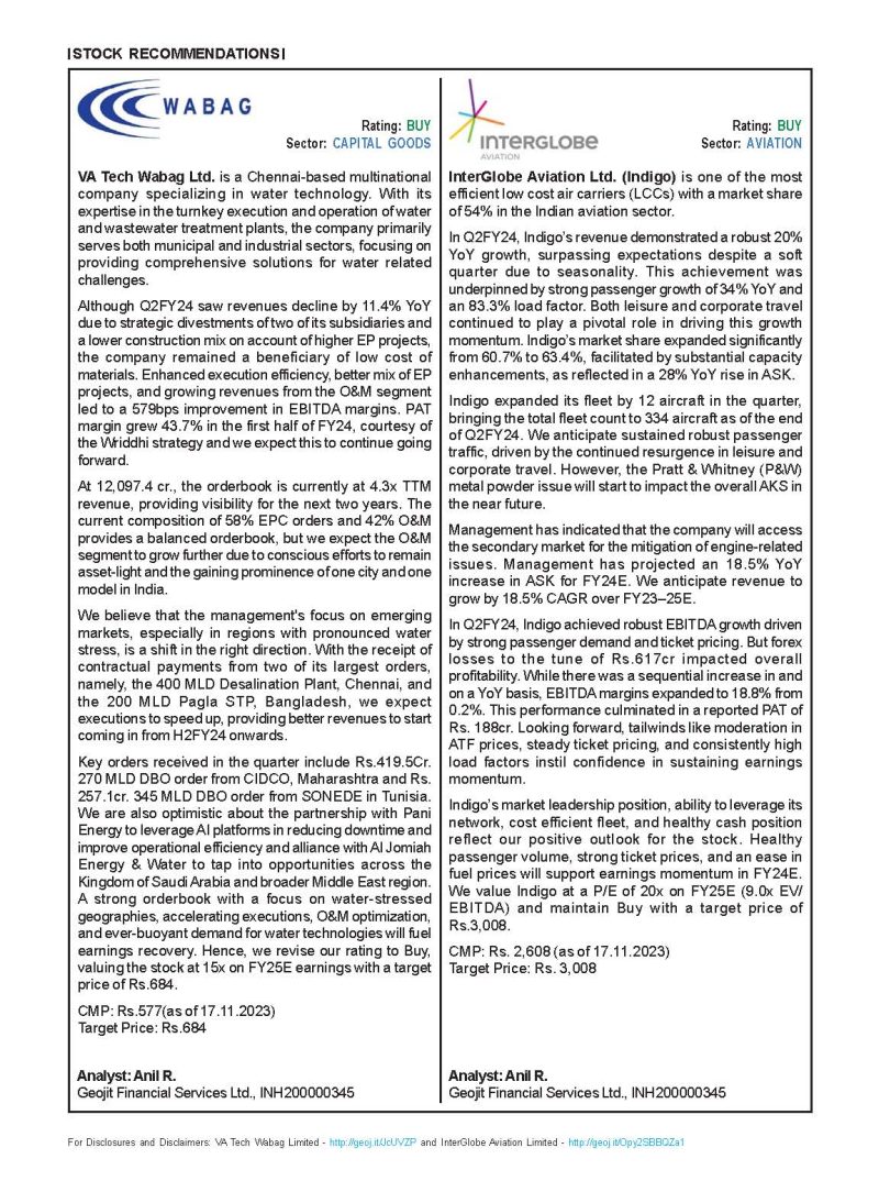 Stock recommendation – December 2023 – Geojit Insights